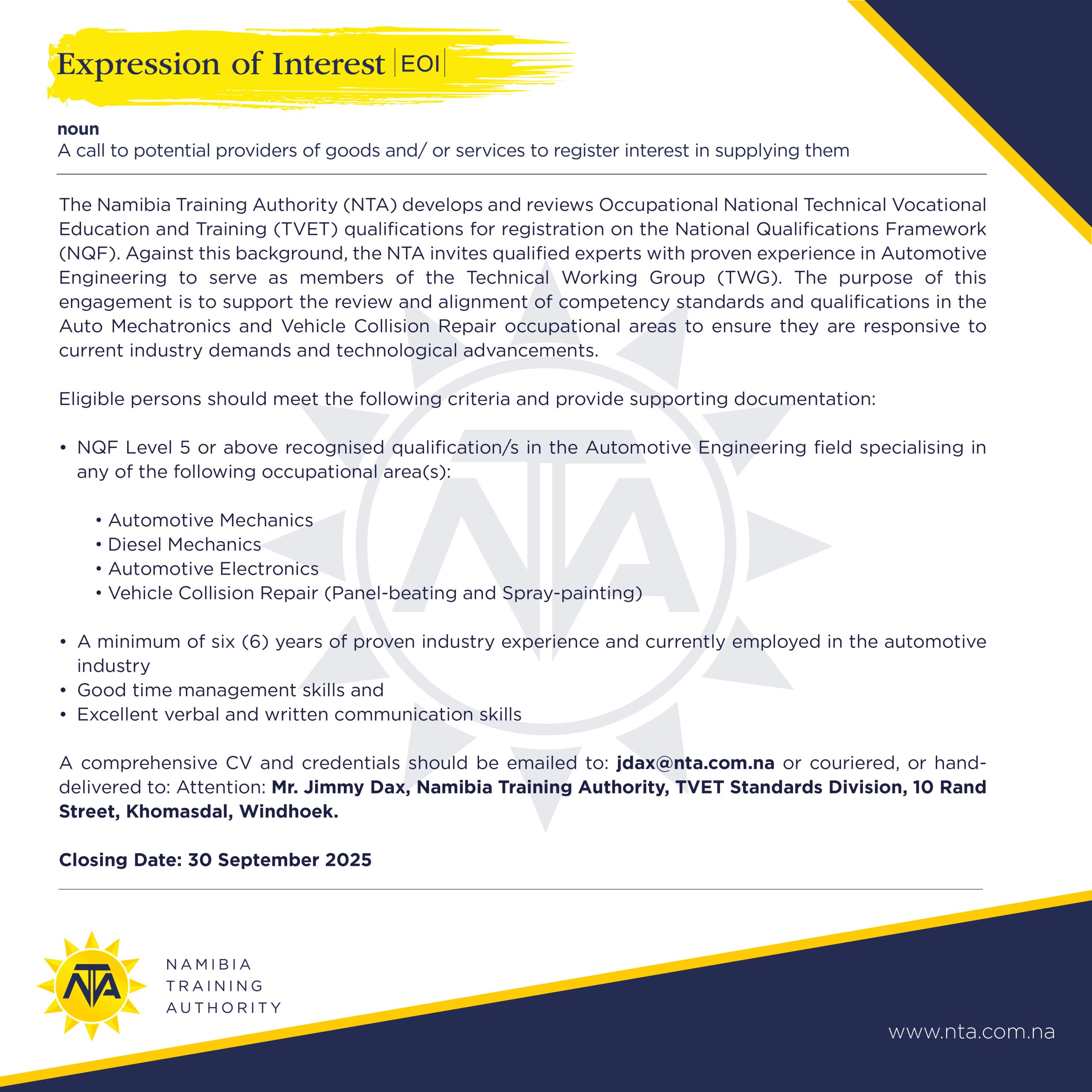 Home - Namibia Training Authority (NTA )