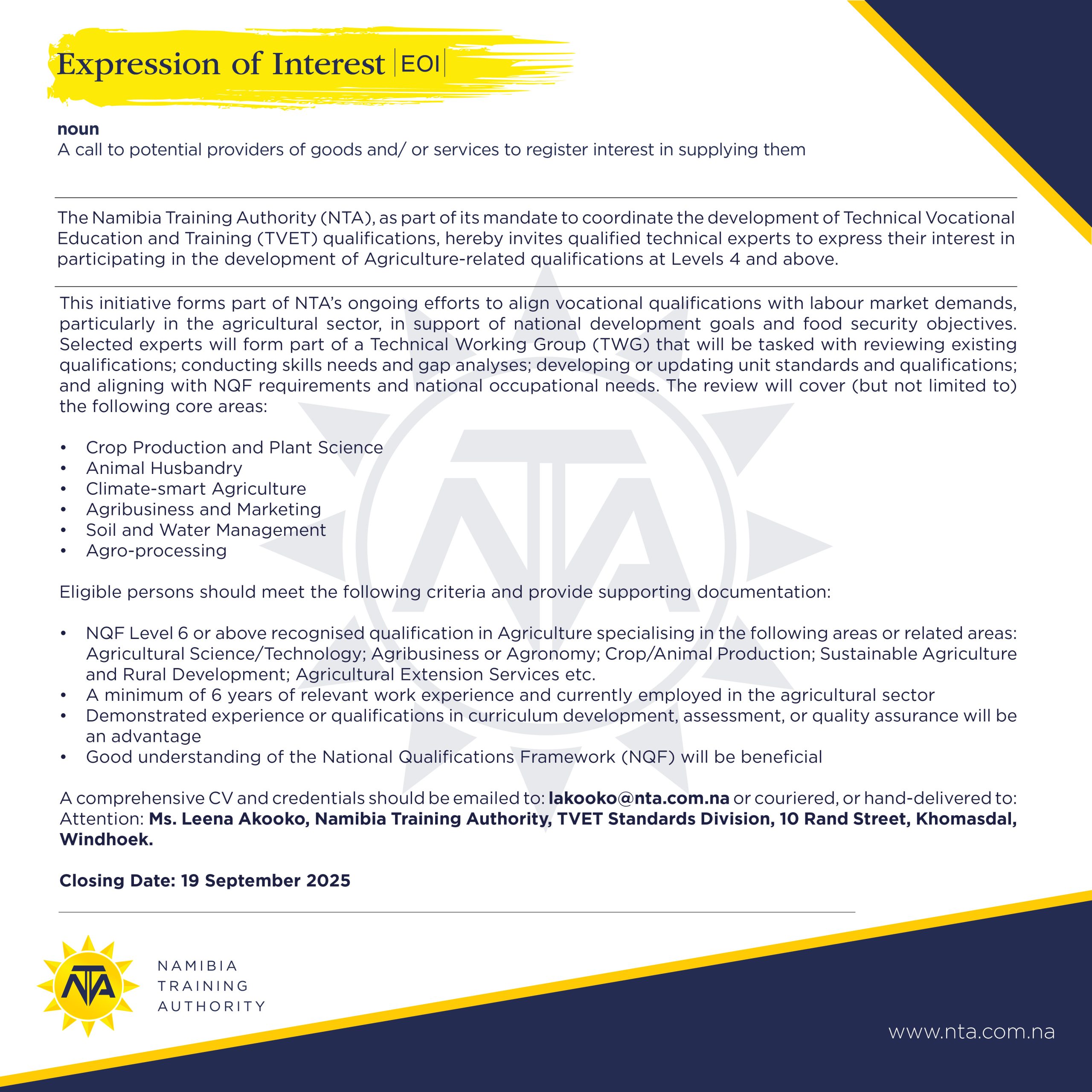 Home - Namibia Training Authority (NTA )